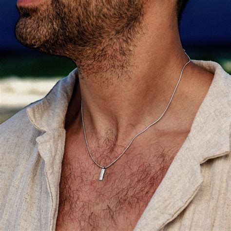 Mens Silver Necklace Classic Mens Pendant Necklace Waterproof Necklace For Men Mens