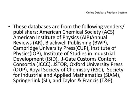 Database Retrieval System And Related Semantic Web Application Ppt