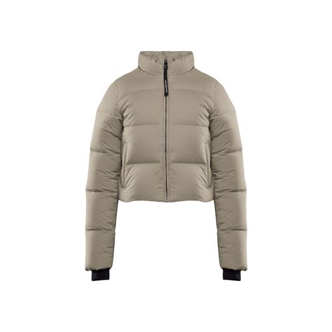 W 아리찌아 더 슈퍼 미니 퍼프 클라이매트 구스 다운 모크넥 미니 퍼퍼 자켓 모던 토프 Aritzia Kream