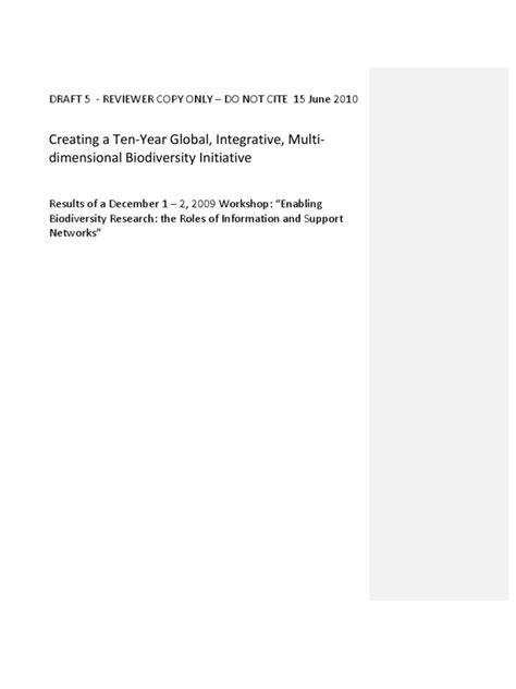 Draft Report Ncse Biodiversity Pdf Biodiversity Conservation Biology