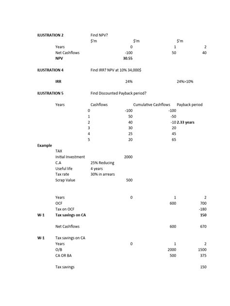Ilustration 2 Pdf Net Present Value Internal Rate Of Return