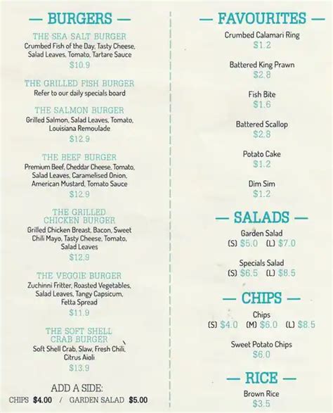 Sea Salt Menu Menu For Sea Salt Carlton Melbourne Urbanspoon Zomato