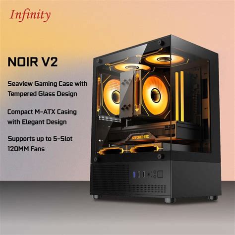 Jual Infinity Noir V2 Micro Atx Gaming Case Casing Pc Hitam