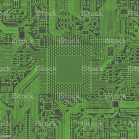Cpu Microprocessor Microchip Vector Illustration Stock Illustration