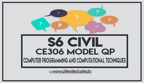 Official Model Question Paper For Ce306 Computer Programming And
