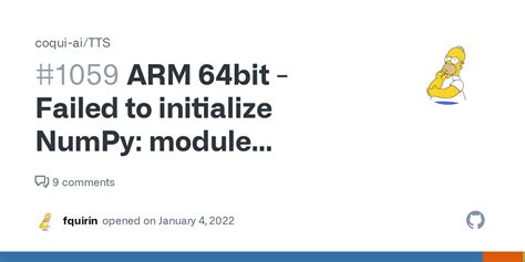 Arm 64bit Failed To Initialize Numpy Module Compiled Against Api