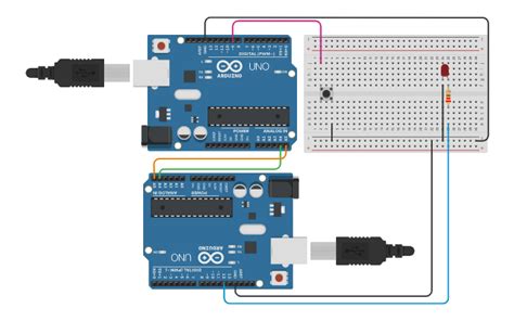 Circuit Design 05 Comunicação I2c 2 Arduinos Tinkercad