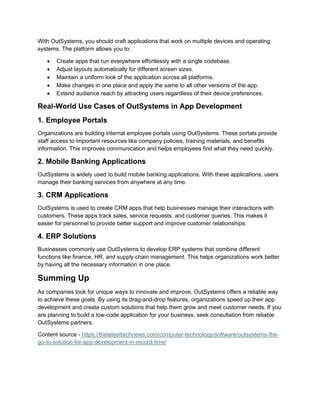 Accelerate Your App Development Initiatives With OutSystems PDF