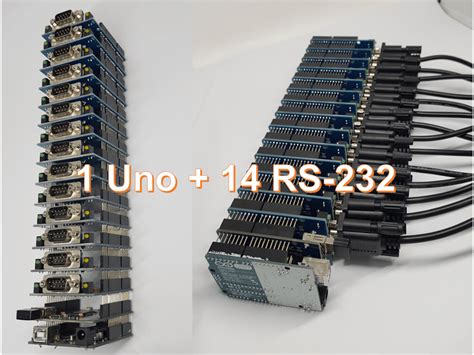 A Single Arduino Uno With 14 Rs 232 Ports