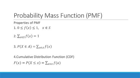 Random Variable Pmf Probability Mass Function Expected Value