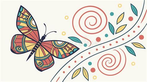 Butterfly With Floral Decoration Nature Insect Decorative Art