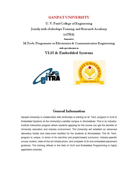 M Tech Vlsi Information Pdf University And College Admission Engineering