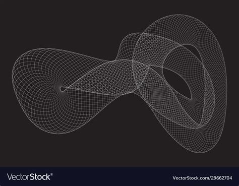 Abstract Volumetric Figure With A Mesh Surface Vector Image
