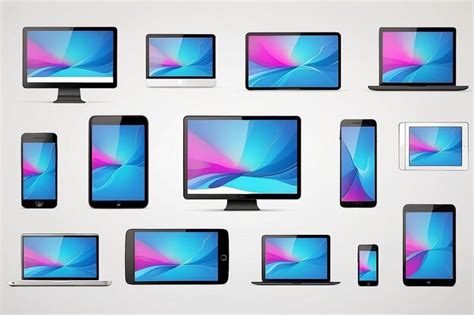 Set Of Modern Digital Devices Premium Ai Generated Image