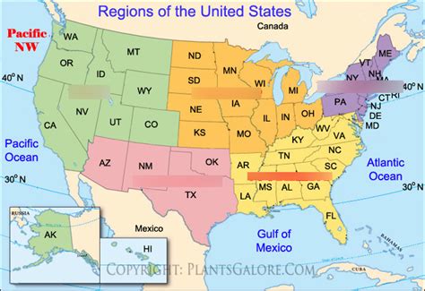 United States Map With Oceans Labeled