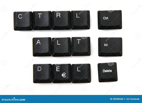 Ctrl Alt Delete From Keyboar Keys Stock Photo Image Of Text Minus 30508560