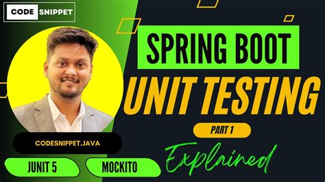 Unit Testing In Spring Boot With Junit 5 And Mockito Part 1 Youtube