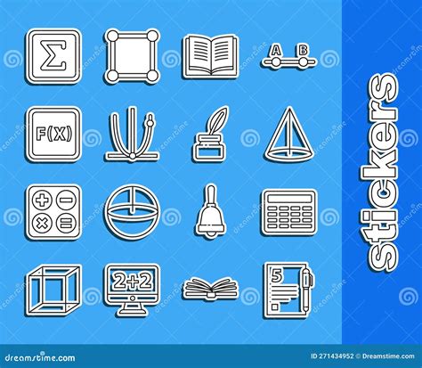 Set Line Open Book Chalkboard Graph Schedule Chart Diagram Equation Solution Ringing Bell