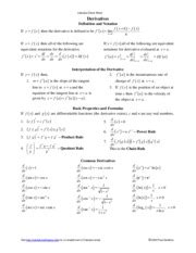 Calculus Cheat Sheet Pdf Calculus Cheat Sheet Calculus Cheat Sheet Limits Definitions Limit