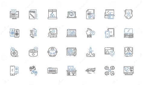 Technological Innovation Line Icons Collection Disruption Cutting Edge Advancement