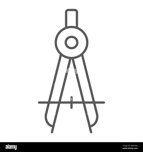 Divider Thin Line Icon School And Education Compass Sign Vector