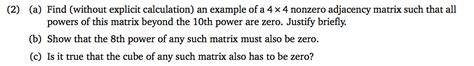 Solved 2 A Find Without Explicit Calculation An