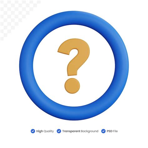 Premium Psd 3d Rendering Question Mark With Circle Isolated