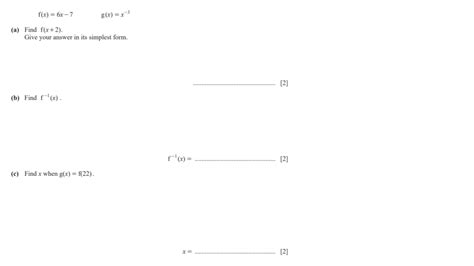 Functions Past Paper Questions For Igcse Cambridge 0580 Revise