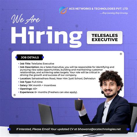 Greetings Connections We Are Hiring For Telesales Executive For