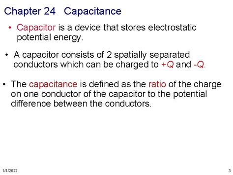 Chapter Capacitance Capacitor Is A Device That