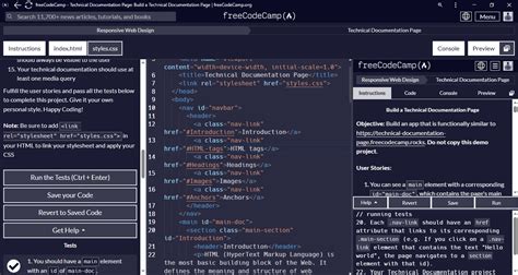 Technical Documentation Page Build A Technical Documentation Page Html Css The