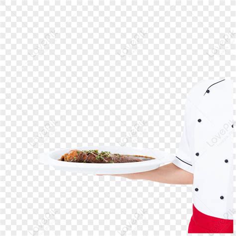 찐 생선 요리를 들고 요리사 Png 일러스트 무료 다운로드 Lovepik
