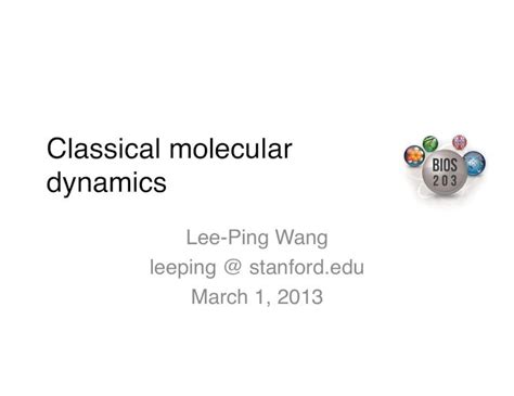 Pdf Bios 203 Lecture 3 Classical Molecular Dynamics Dokumentips