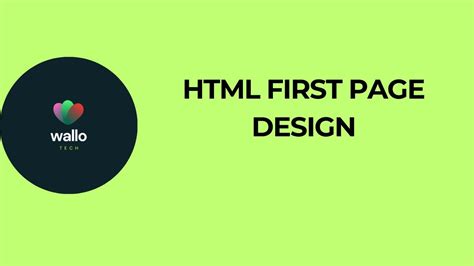 html first page design youtube