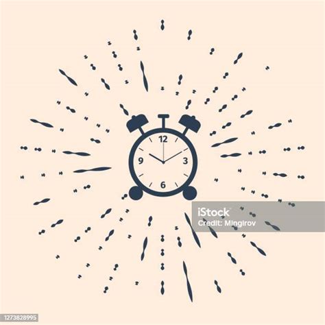 베이지 색 배경에 격리 된 검은 알람 시계 아이콘 일어나 개념을 얻을 시간 기호입니다 추상 원 임의점 벡터 일러스트레이션 2 위 상 종류에 대한 스톡 벡터 아트 및 기타