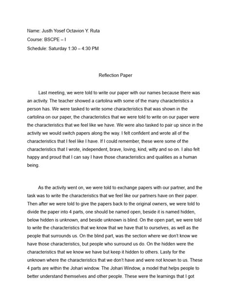 Ruta Nstp Reflection Paper 2 Pdf