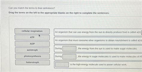 Solved Can You Match The Terms To Their Definitions Drag The Chegg