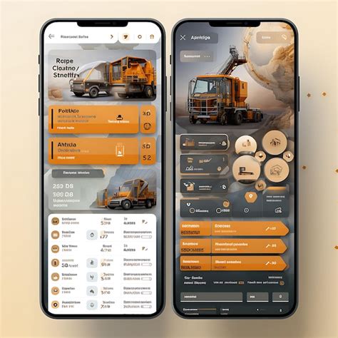 Premium AI Image Mobile App Design Of Construction Construction Project Management App Design