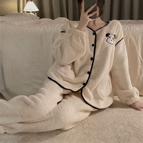 곰돌이 부들이 극세사 수면 원피스 잠옷 임산부 빅사이즈 겨울 우정 커플파자마 파티 부들이