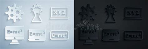 Set Equation Solution Xyz Coordinate System Test Tube And Flask And