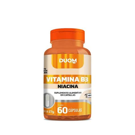 Vitamina B3 60 Caps Duom Rótulo Do Bem Suplemento Natural