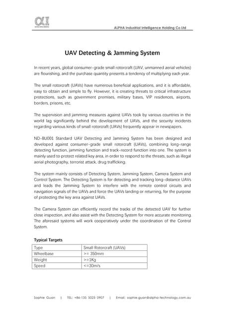 Uav Detecting And Jamming 2019 Alpha Pdf