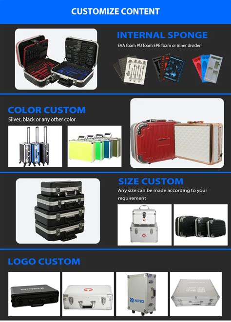 Customized Portable Product Display Case Tool Equipment Aluminum