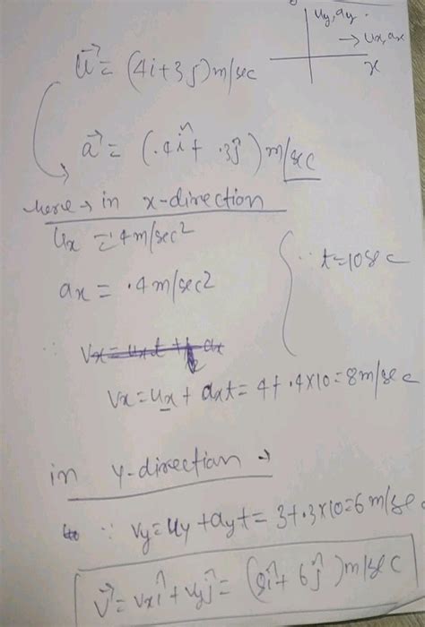 The initial velocity of a particle is ū i ms It is moving with uniform acceleration a