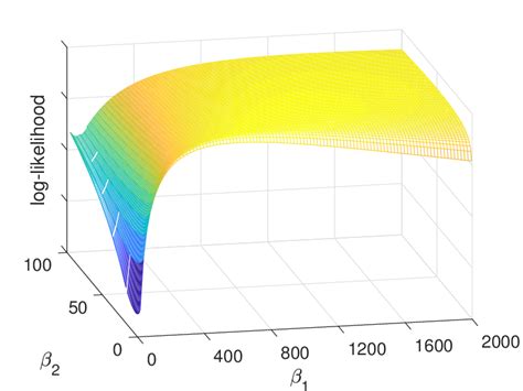 example of the conditional log likelihood of the two kernel hawkes