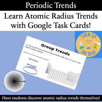 Atomic Radius Google Task Cards By Turn Up The Heat TPT