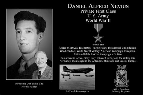 Private First Class Daniel Alfred Nevius Mt Soledad Virtual Plaque