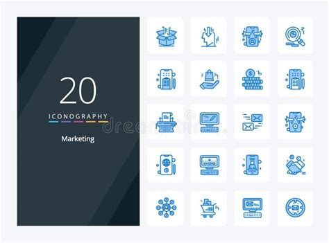 20 Marketing Blue Color Icon For Presentation Stock Vector