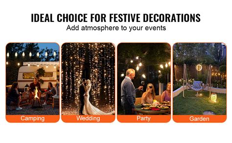 FT LED Outdoor String Patio Lights Waterproof S Shatterproof Bulbs VEVOR US