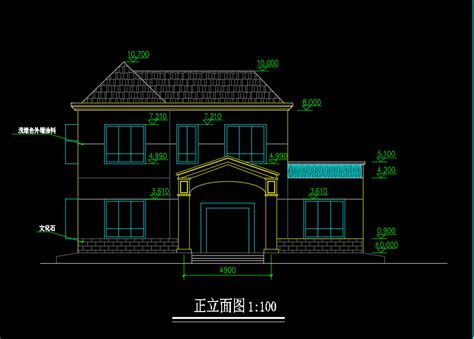 二层坡屋顶别墅建筑及结构施工图（含效果图）免费下载 别墅图纸 土木工程网